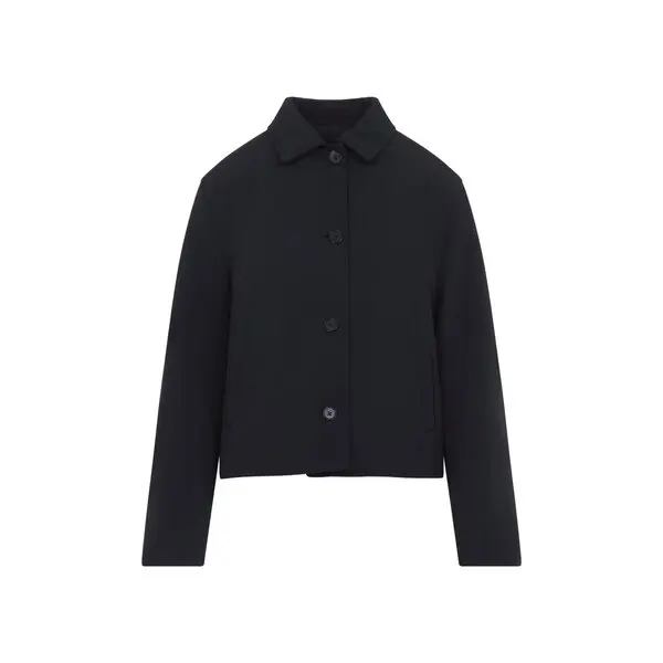 JIL SANDER Cropped Sport Jacket With Pointed Collar - Blue