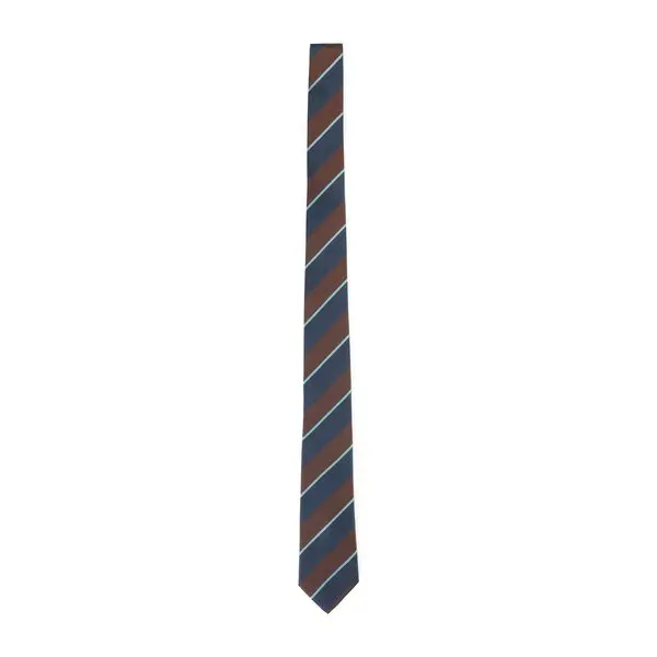 Paul Smith Striped Silk Neck Tie - Blue