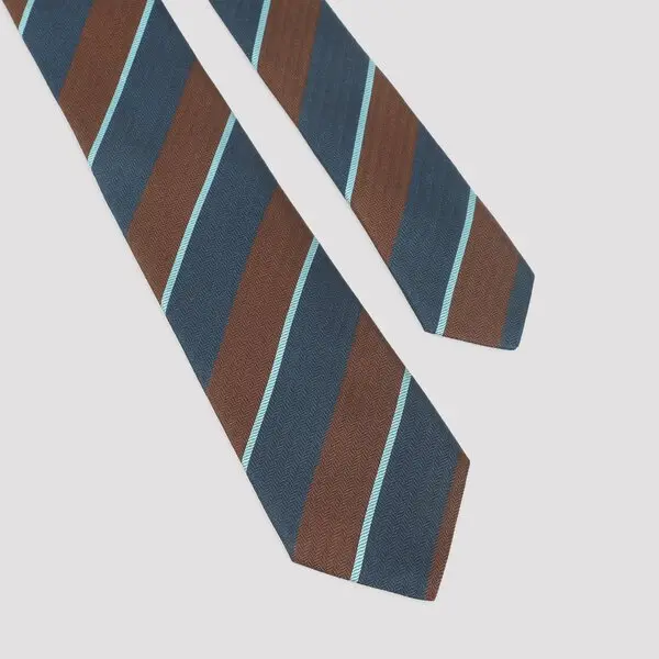 Paul Smith Striped Silk Neck Tie - Blue