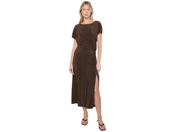 Vince Directional Pleated Twist Dress Dress Clove - Olive