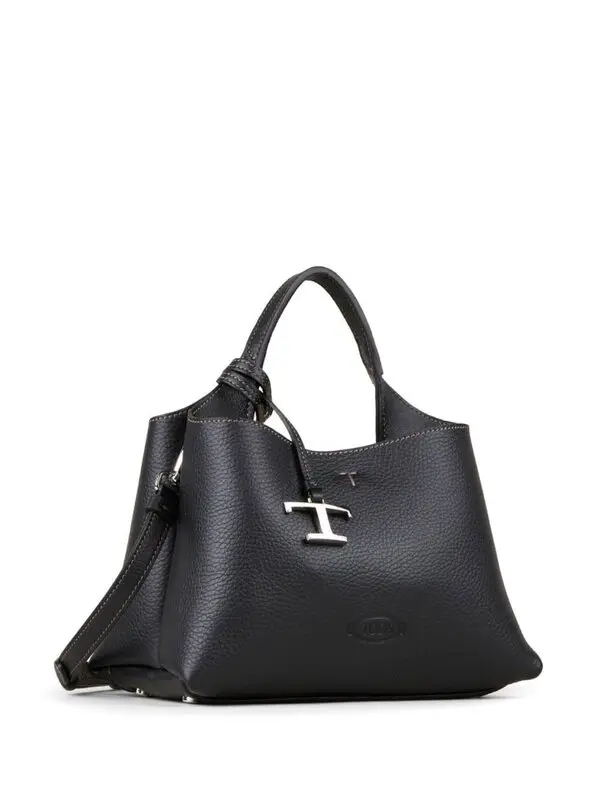 TOD'S T Timeless' Handbag With Embossed Logo And Leather Pendant