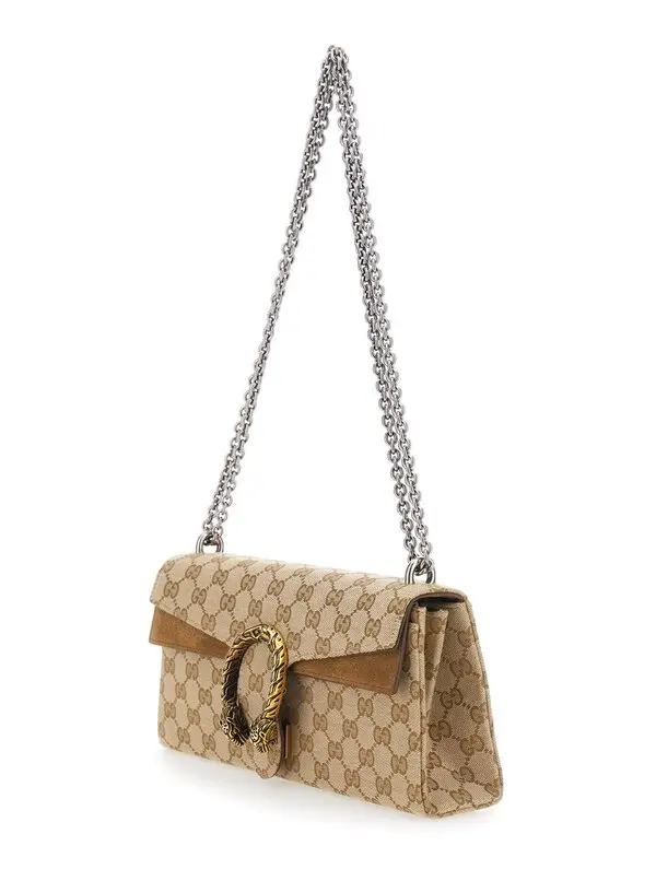 Gucci Dionysus Gg Canvas Shoulder Bag - Cream