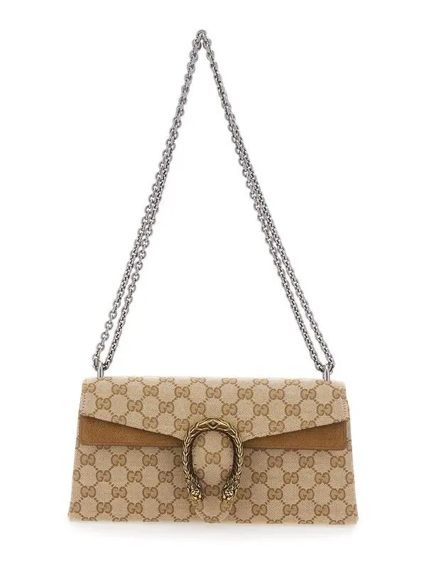 Gucci Dionysus Gg Canvas Shoulder Bag - Cream