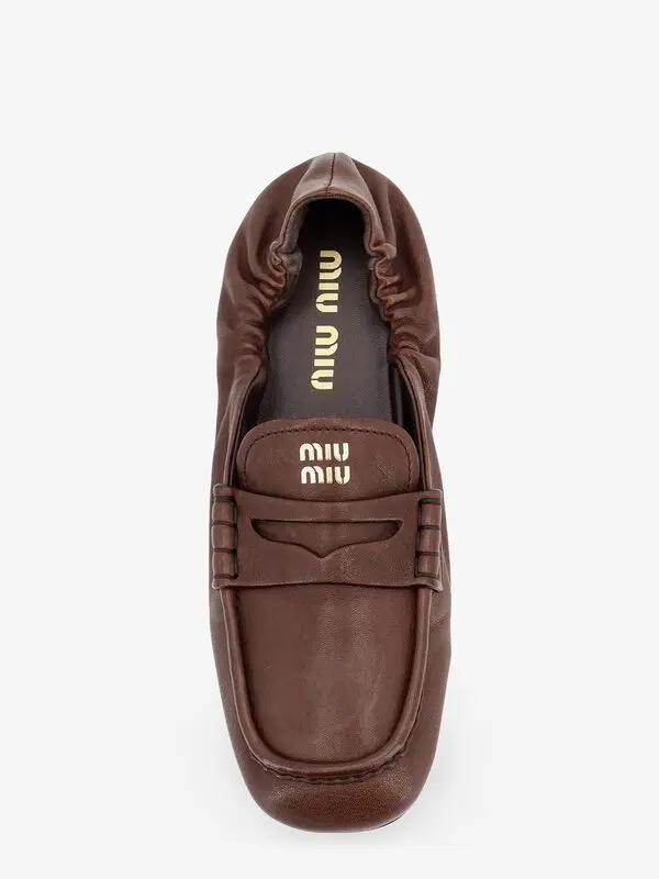 Miu Miu Ruched Leather Loafers - Multicolor