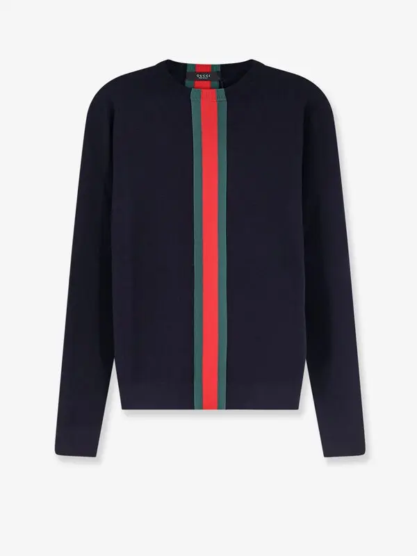 Gucci Cotton Sweater With Nastro Web Detail - Multicolor