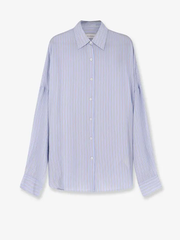 Dries Van Noten Casia Striped Cupro Shirt - Blue
