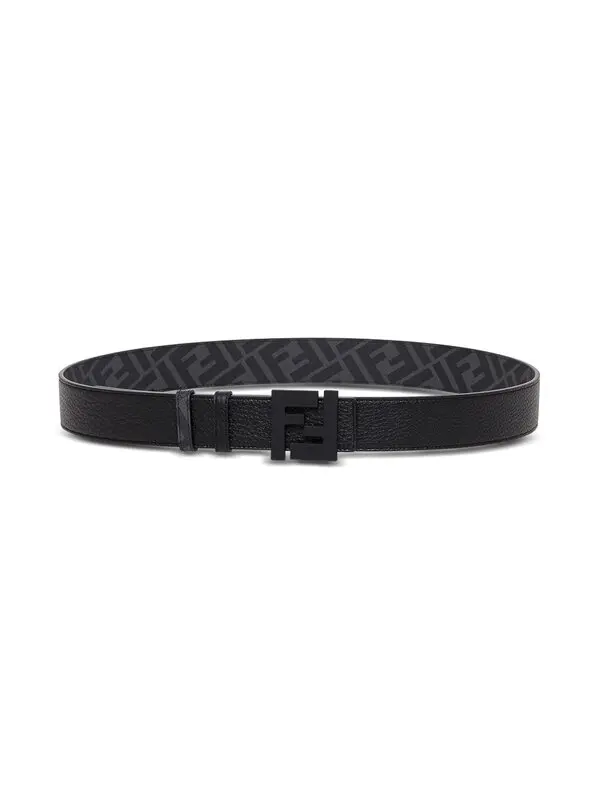 Fendi Reversible Leather Belt With Ff Logo Buckle - Multicolor