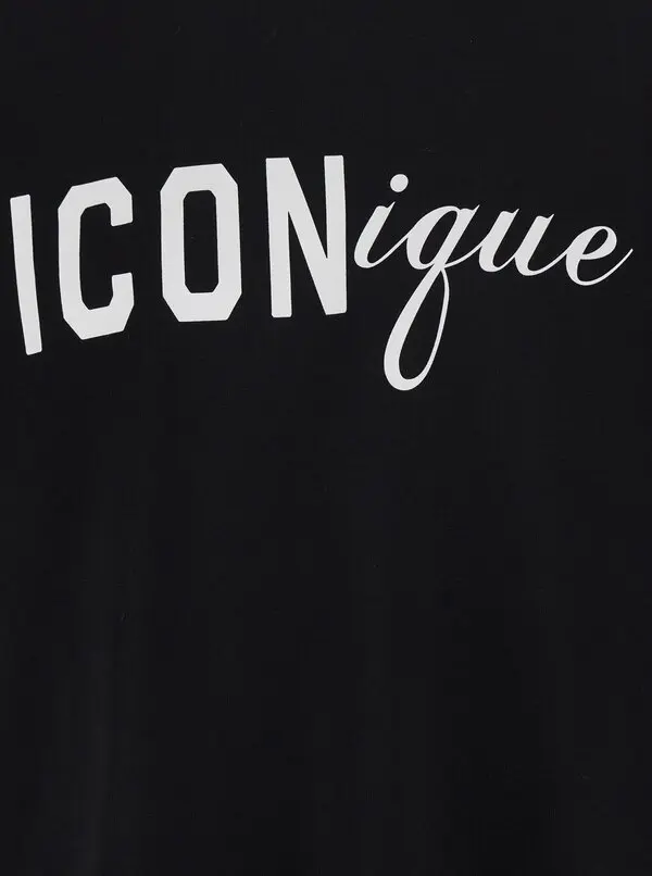 Dsquared2 T-shirt With Round Neck And Logo On The Front In Cotton For - Black