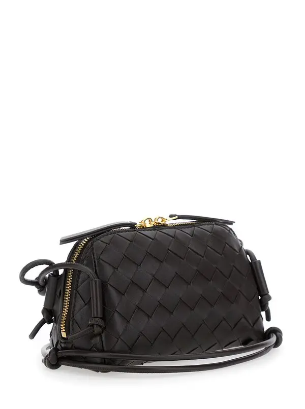 Bottega Veneta Suede Crossbody Bag With Intreccio Motif - Brown