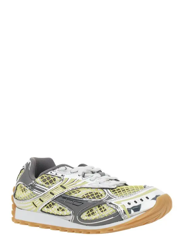 Bottega Veneta Orbit Lace Up Sneakers Technical Fishnet