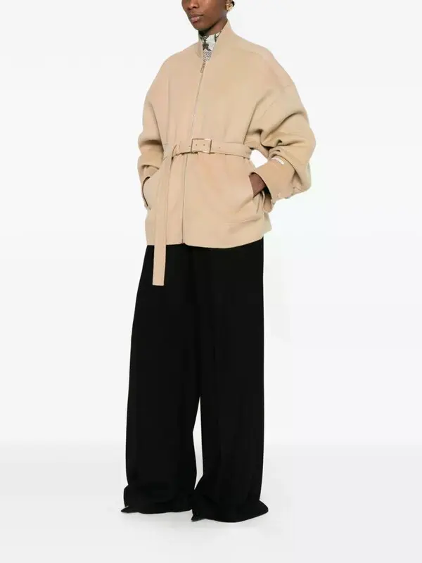 Sportmax Agora Belted Zip-up Jacket - Brown