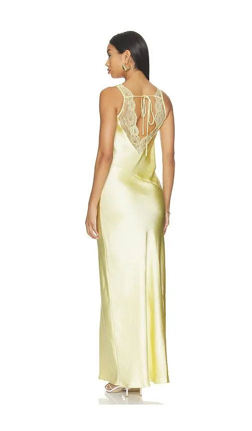 4TH & RECKLESS Penelope Satin Maxi Dress - Lemon