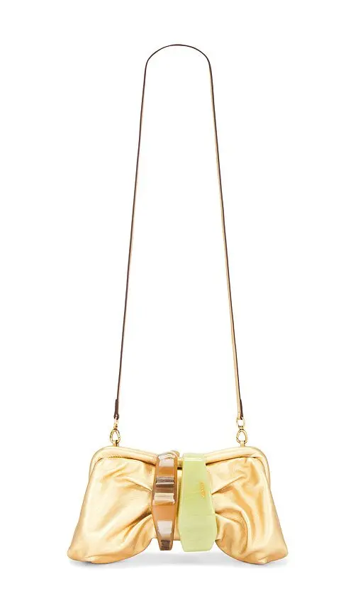 Cult Gaia Julita Clutch In Metallic Gold - Brass Brass