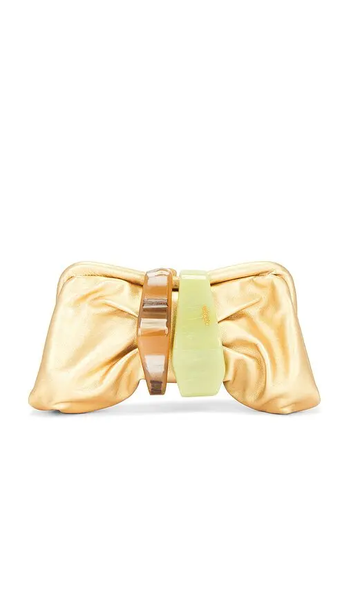 Cult Gaia Julita Clutch In Metallic Gold - Brass Brass
