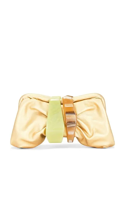 Cult Gaia Julita Clutch In Metallic Gold - Brass Brass
