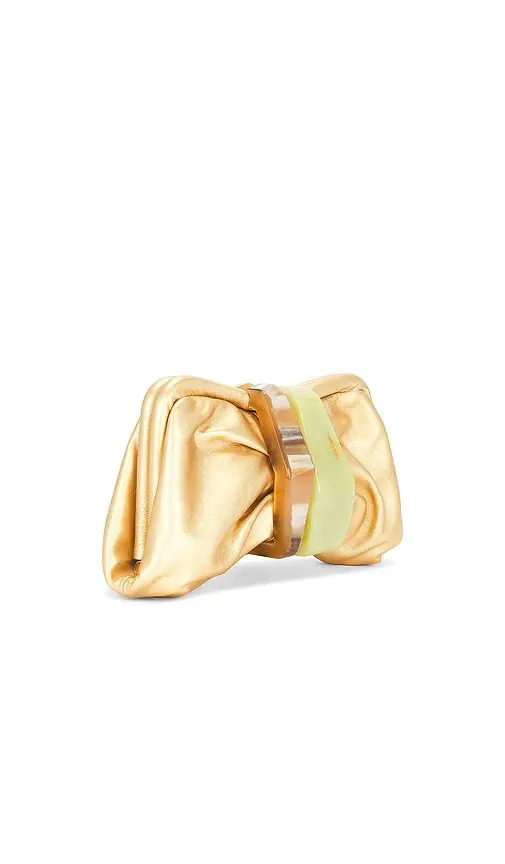 Cult Gaia Julita Clutch In Metallic Gold - Brass Brass