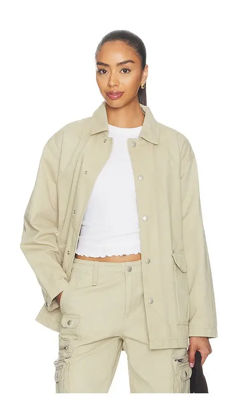Still Here Barn Jacket In Green - Khaki