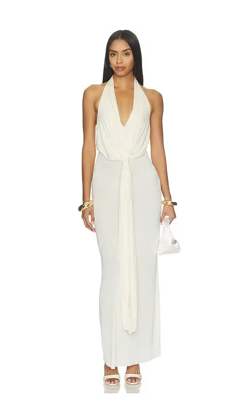 SEROYA Kayla Dress In Cream - Eggshell