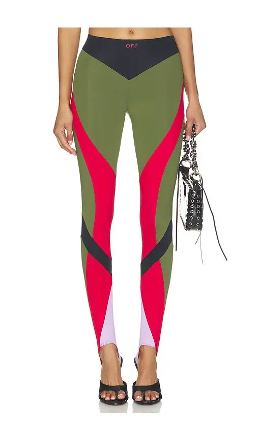 Off-White Ly Color Block Legging In Green