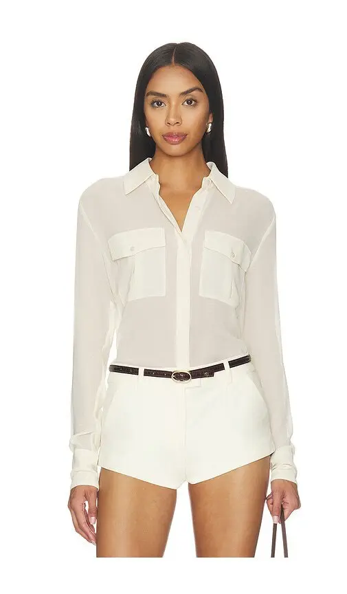 NICHOLAS Chloe Shirt In Cream - Ecru