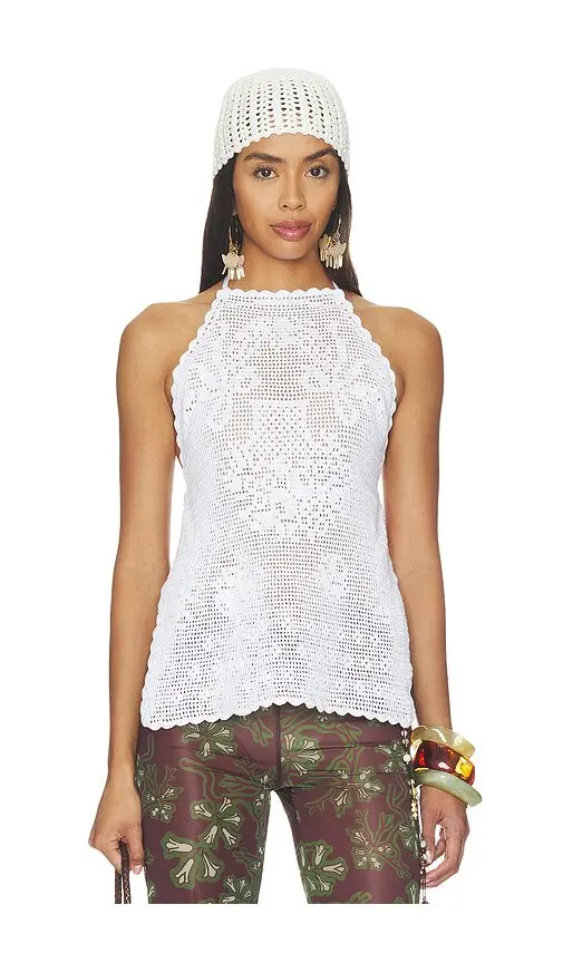 KETTEL ATELIER Finka Crochet Halterneck Top
