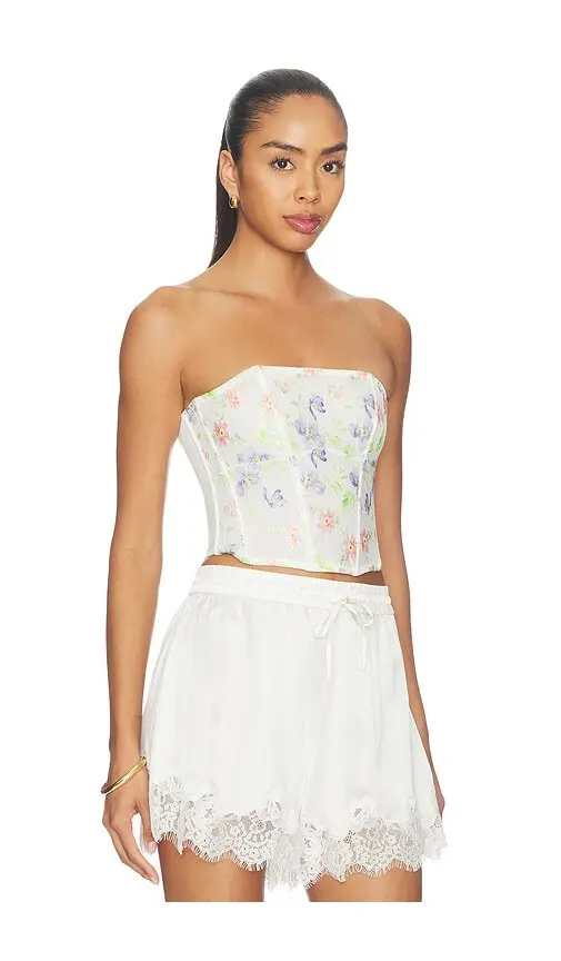 FLEUR DU MAL Elar Embroidery Corset Top