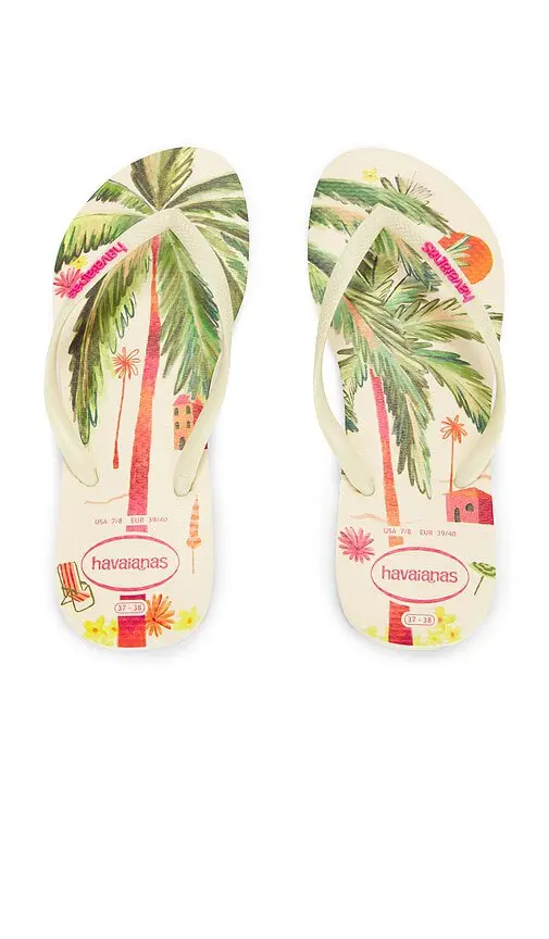 Havaianas Slim Summer Bliss Sandal In Cream - Buttercream