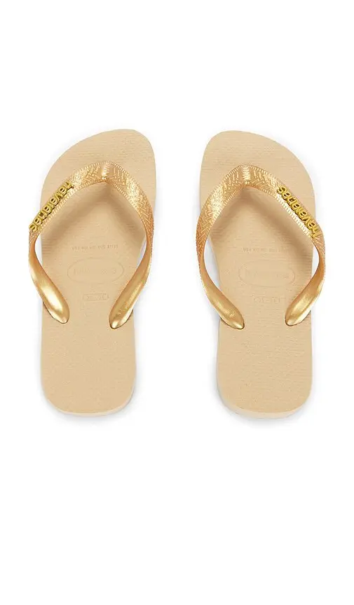 Havaianas Top Logo Metallic Sandal In Metallic Gold - Golden