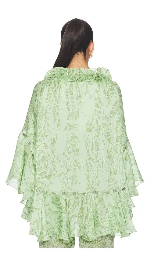 LA FUORI Mistleaf Ruffle Printed Blouse