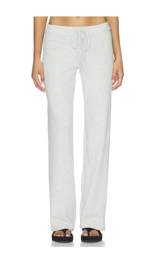 SKIMS Cotton Jersey Straight Leg Pant In Grey - Light Heather Grey