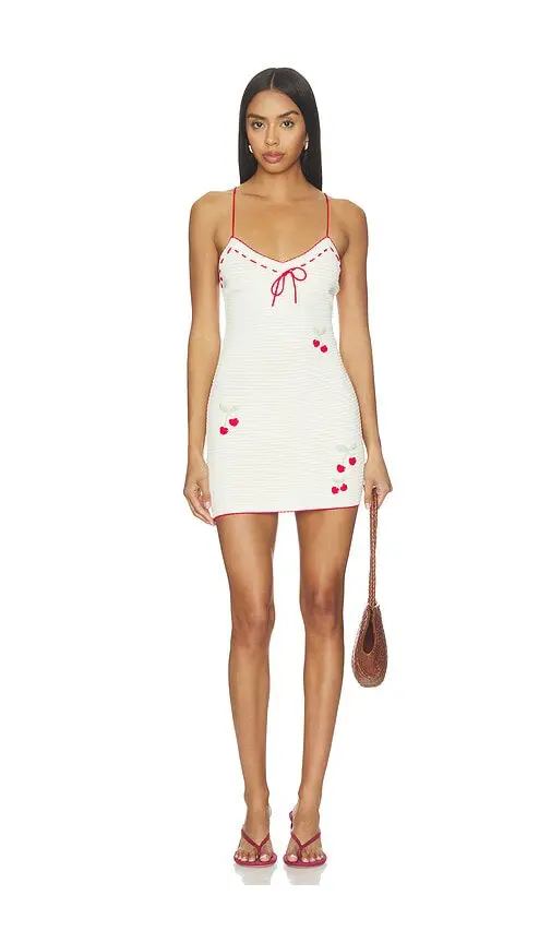 LoveShackFancy Yelena Crochet Mini Dress - Cherry Sail