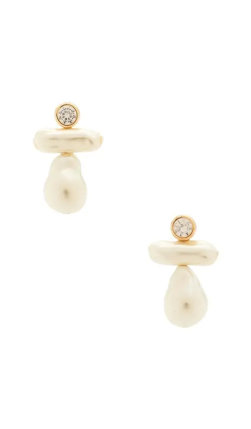 Baublebar Organic Earrings In White - Pearl