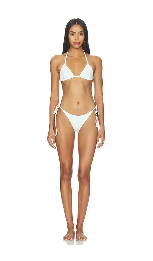 LoveShackFancy Harbor Bikini In Mint - Celadon Drift