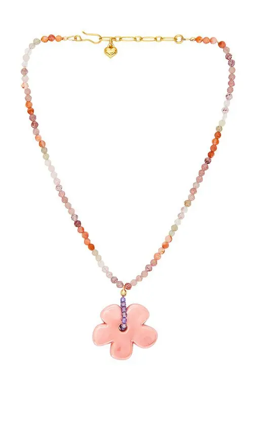 Brinker & Eliza Groovy Necklace In Pink - Pink Multi