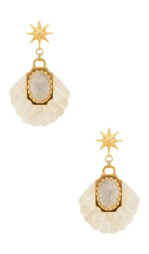 Brinker & Eliza Aperitivo Earrings In White - Mop