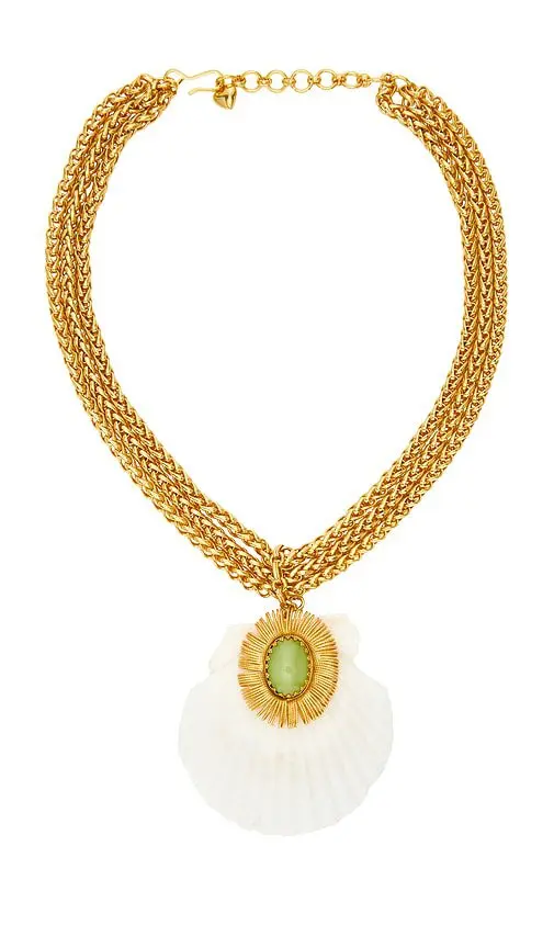 Brinker & Eliza Liv Necklace In White - Gold,shell