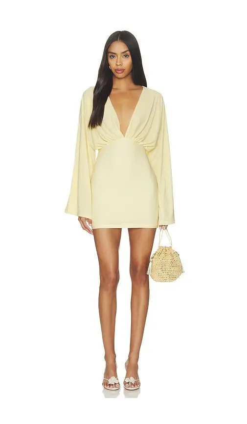 SNDYS. Helene Mini Dress In Yellow - Butter