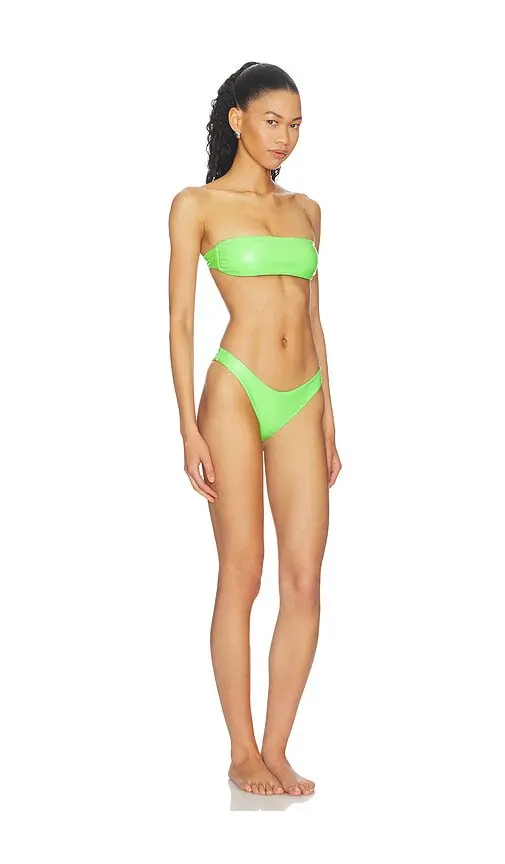 NARANJA FURCADO Latex Splash Matte Bandeau Bikini Set
