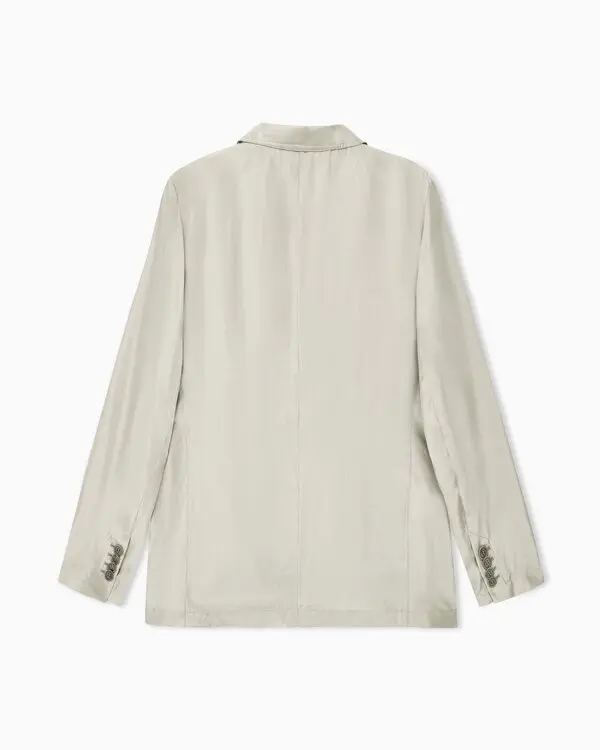 Giorgio Armani Blazer Regular Fit In Silk Habotai With Cupro Lining