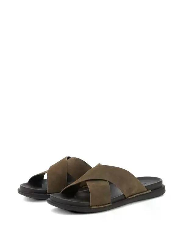 Boggi Milano Suede Crossover Sandals - Brown