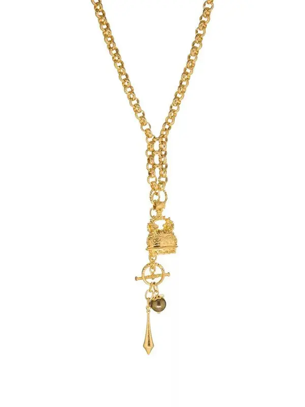 MARLYN SCHIFF Suzan Charm-detail Necklace - Gold
