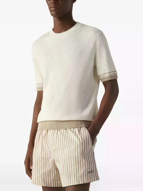 Zegna Silk Linen Crew-neck Sweater