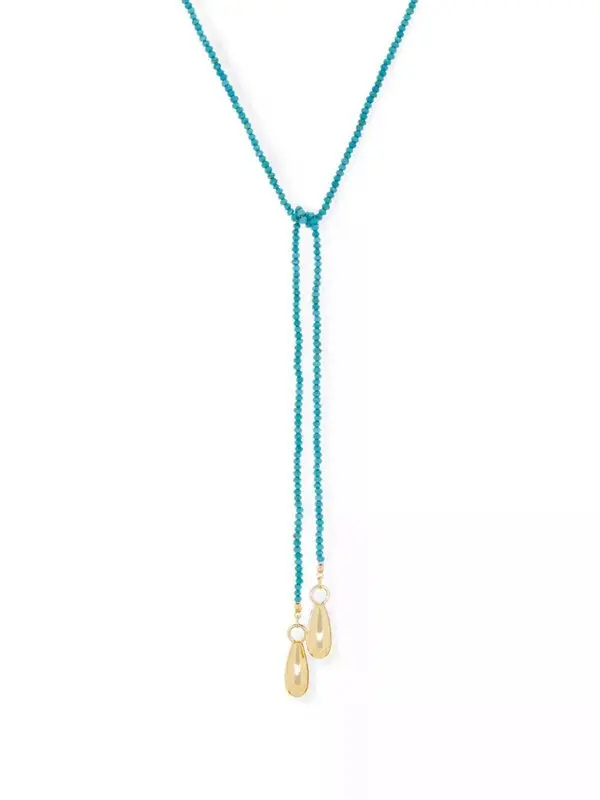 MARLYN SCHIFF Sage Beaded Lariat Necklace - Blue
