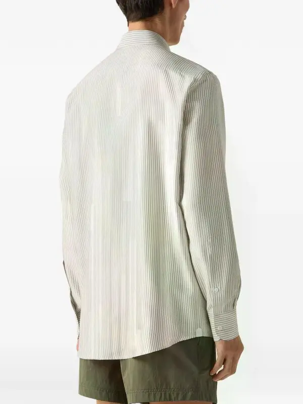 Zegna Striped Silk Shirt