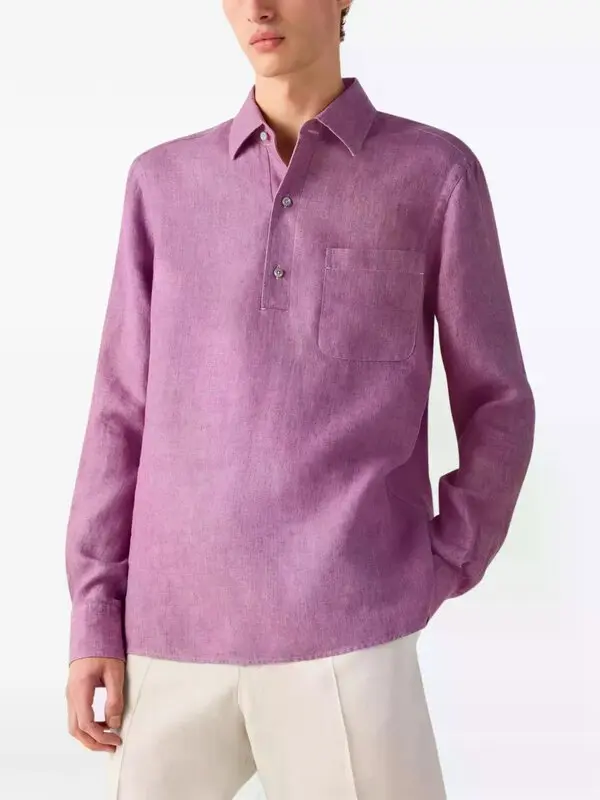 Zegna Oasi Lino Pocket Shirt