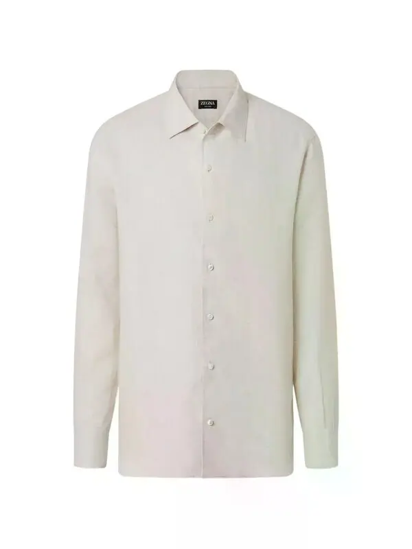 Zegna Button-down Long-sleeve Shirt - Neutrals