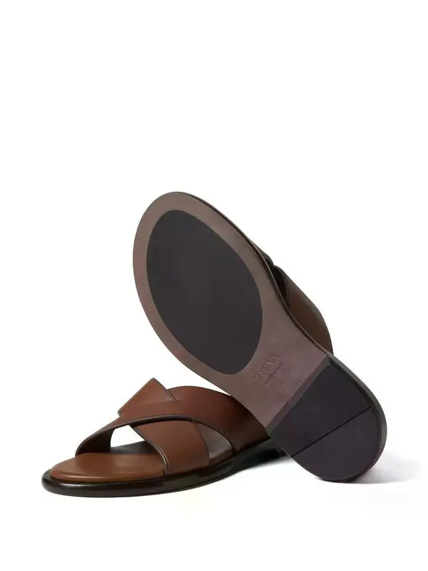 Zegna Criss-cross Leather Sandals