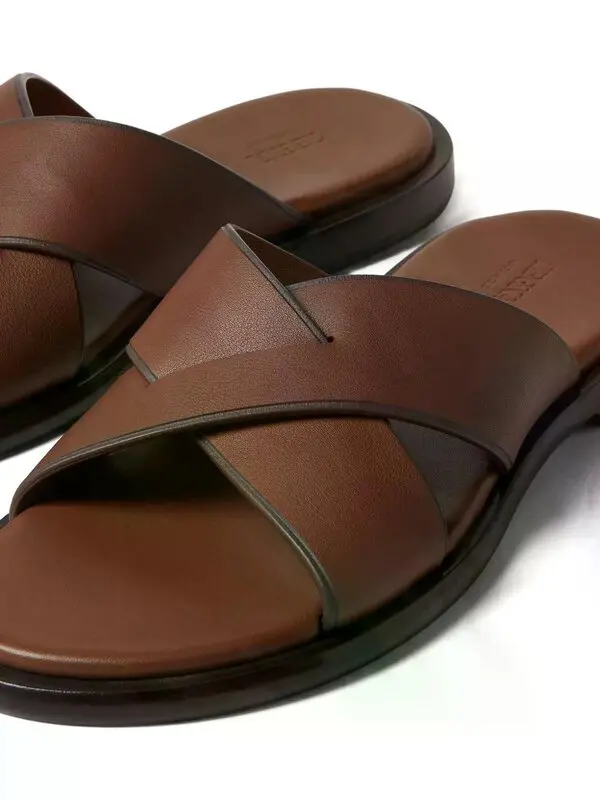Zegna Criss-cross Leather Sandals