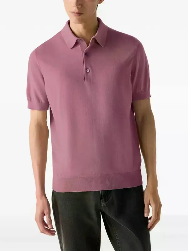 Zegna Premium Cotton Polo Shirt - Pink