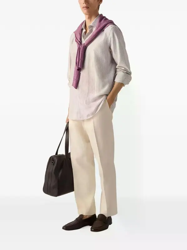 Zegna Striped Silk Shirt